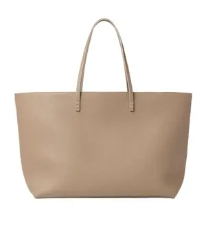 Fendi Medium Roll Cuoio Romano Leather Shopper - Dove Grey