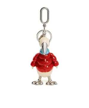 Moncler Duck Keychain With Metal Details - Red