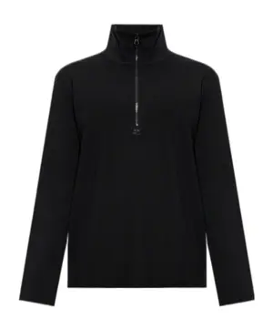 COURREGES Stand-up Collar Knitwear - Black