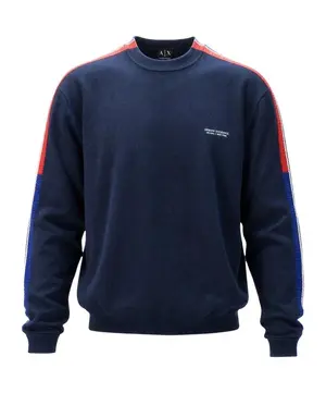 Armani Exchange Long-sleeved Drop Shoulder Knit Sweater With Paneled Sleeves