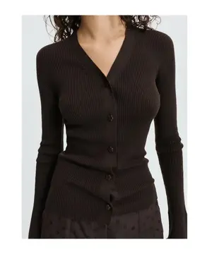 Cecilie Bahnsen V-neck Knit Cardigan With Floral Button Details