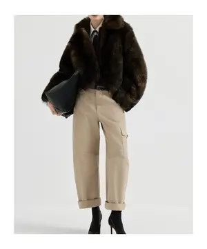 Brunello Cucinelli Monili Barrel-leg Cargo Pants