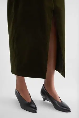 JIL SANDER Front-slit Velvet Midi Skirt