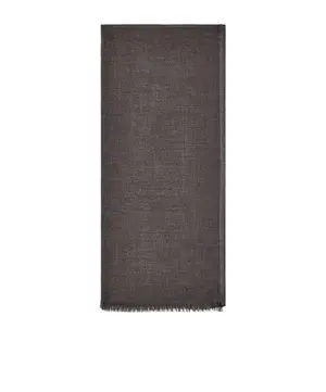 Giorgio Armani Stole In Cashmere And Silk With A Shiny Viscose Border - Brown