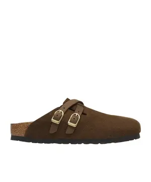 BIRKENSTOCK Blair Buckle-fastening Suede Mules - Carafe