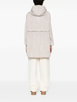 Herno Long Zip-up Coat With Drawstring Hood