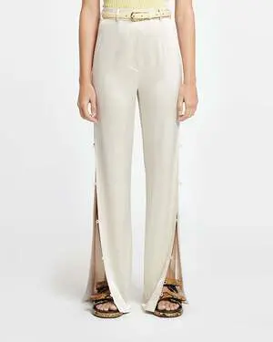 Nanushka Felina Satin Slip Pants - Nude
