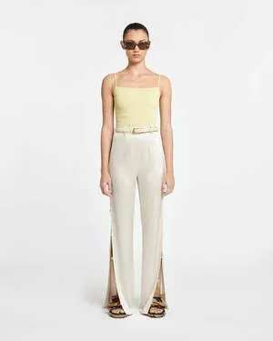 Nanushka Felina Satin Slip Pants - Nude