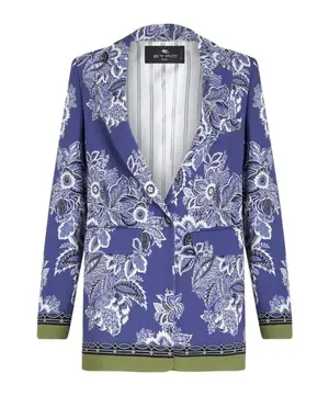 Etro Printed Cady Jacket - Blue