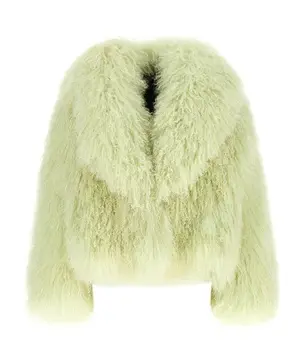 BLANCHA Fur Maxi Shawl Collar Jacket
