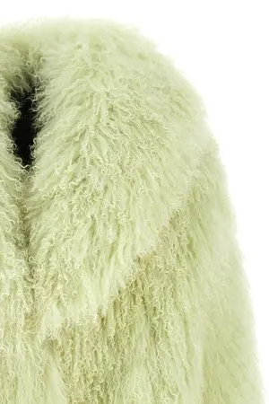 BLANCHA Fur Maxi Shawl Collar Jacket