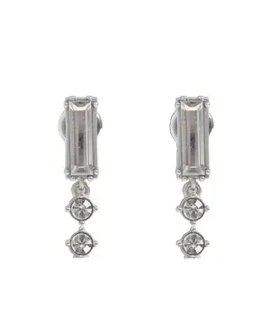 JIL SANDER Earrings With A Shimmering Crystal - Silver