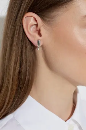 JIL SANDER Earrings With A Shimmering Crystal