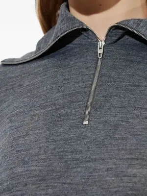 JIL SANDER Zip Stand-collar Long Sleeve Top