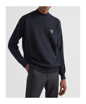 Prada Cashmere Turtleneck With Embroidered Logo