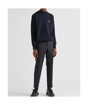 Prada Cashmere Turtleneck With Embroidered Logo