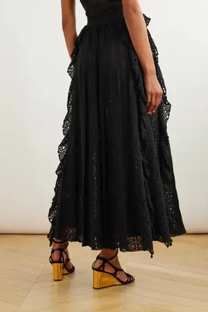 Chloé Open-knit Plissé Maxi Skirt