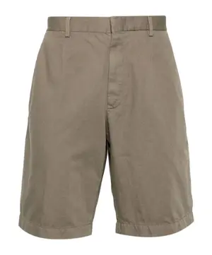 Zegna Cotton-blend Chino Shorts - Gray