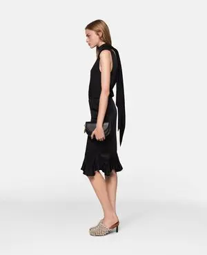 Stella McCartney Sleeveless High Collar Top With Tie Detail - Black