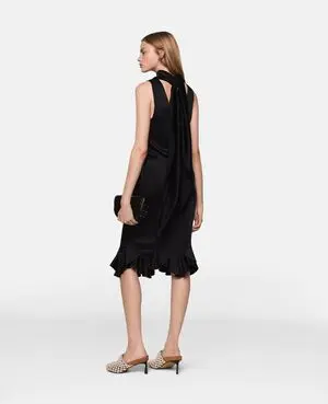 Stella McCartney Sleeveless High Collar Top With Tie Detail - Black