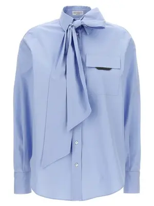 Brunello Cucinelli Long Sleeve Shirt With Bow Detail