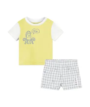 Kenzo Graphic Print T-shirt And Checked Shorts Set