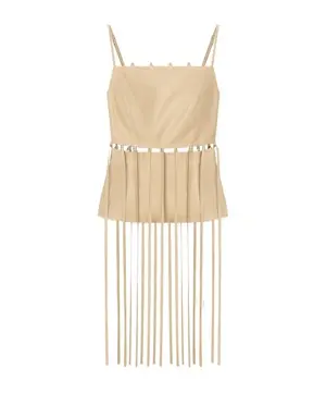 Nanushka Citta Faux-leather Top - Nude