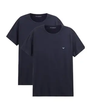 Emporio Armani Round Collar Short-sleeve T-shirt Two-piece Set - Black