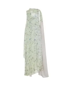 Givenchy Printed Draped Dress In Silk Chiffon With Lavallière