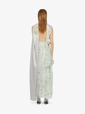 Givenchy Printed Draped Dress In Silk Chiffon With Lavallière