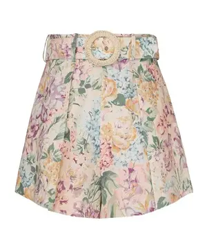 Zimmermann Halliday Tuck High Waisted Shorts