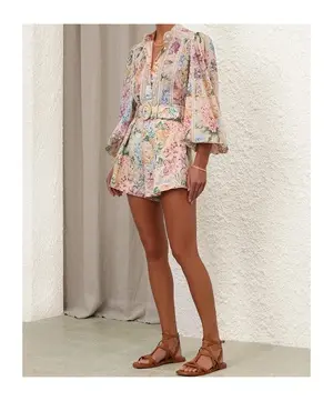 Zimmermann Halliday Tuck High Waisted Shorts