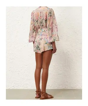 Zimmermann Halliday Tuck High Waisted Shorts