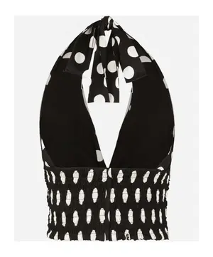 Dolce & Gabbana Dolce Gabbana Polka-dot Charmeuse Top