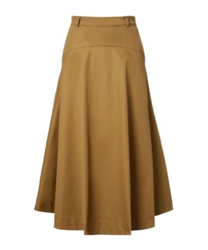 Balenciaga Cotton Twill Midi Skirt - Brown