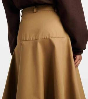 Balenciaga Cotton Twill Midi Skirt