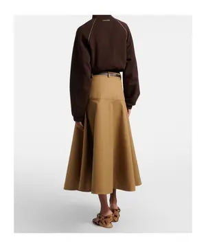 Balenciaga Cotton Twill Midi Skirt