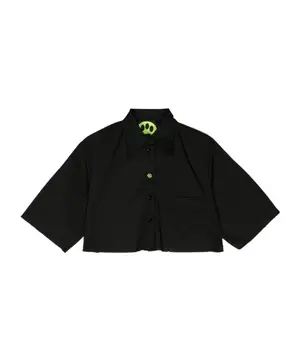 BARROW Logo-print Cotton Shirt - Black
