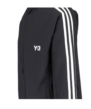 Y3 Logo Printed Zip-up Jacket With Straight Hem