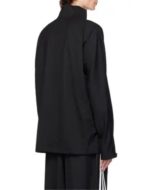 Y3 Logo Printed Zip-up Jacket With Straight Hem