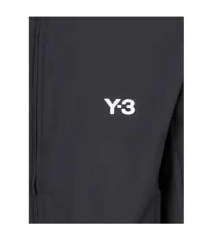 Y3 Logo Printed Zip-up Jacket With Straight Hem