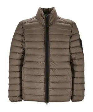 Stone Island Zip Up High Neck Padded Jacket - Walnut Brown