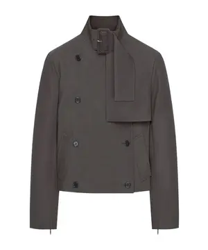 COURREGES Buckle Long-sleeves Cotton Jacket - Anthracite