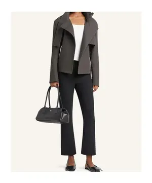 COURREGES Double-breasted Cotton Jacket With Belted Back - Anthracite