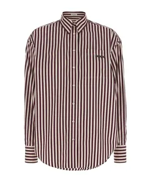 Brunello Cucinelli Striped Long Sleeved Shirt - Red