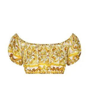 Dolce & Gabbana Dolce Gabbana Majolica Printed Cropped Top