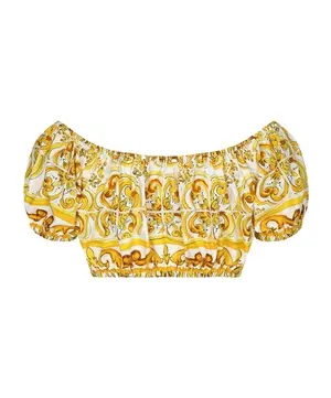 Dolce & Gabbana Dolce Gabbana Majolica Printed Cropped Top