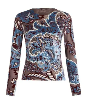 Etro Tulle Jacquard Velvet Top