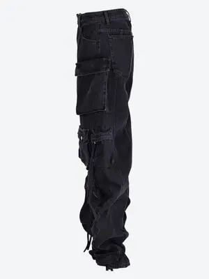 Attico The Fern Wide-leg Cargo Jeans - Black