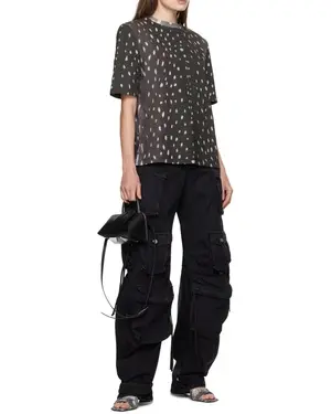 Attico The Fern Wide-leg Cargo Jeans - Black